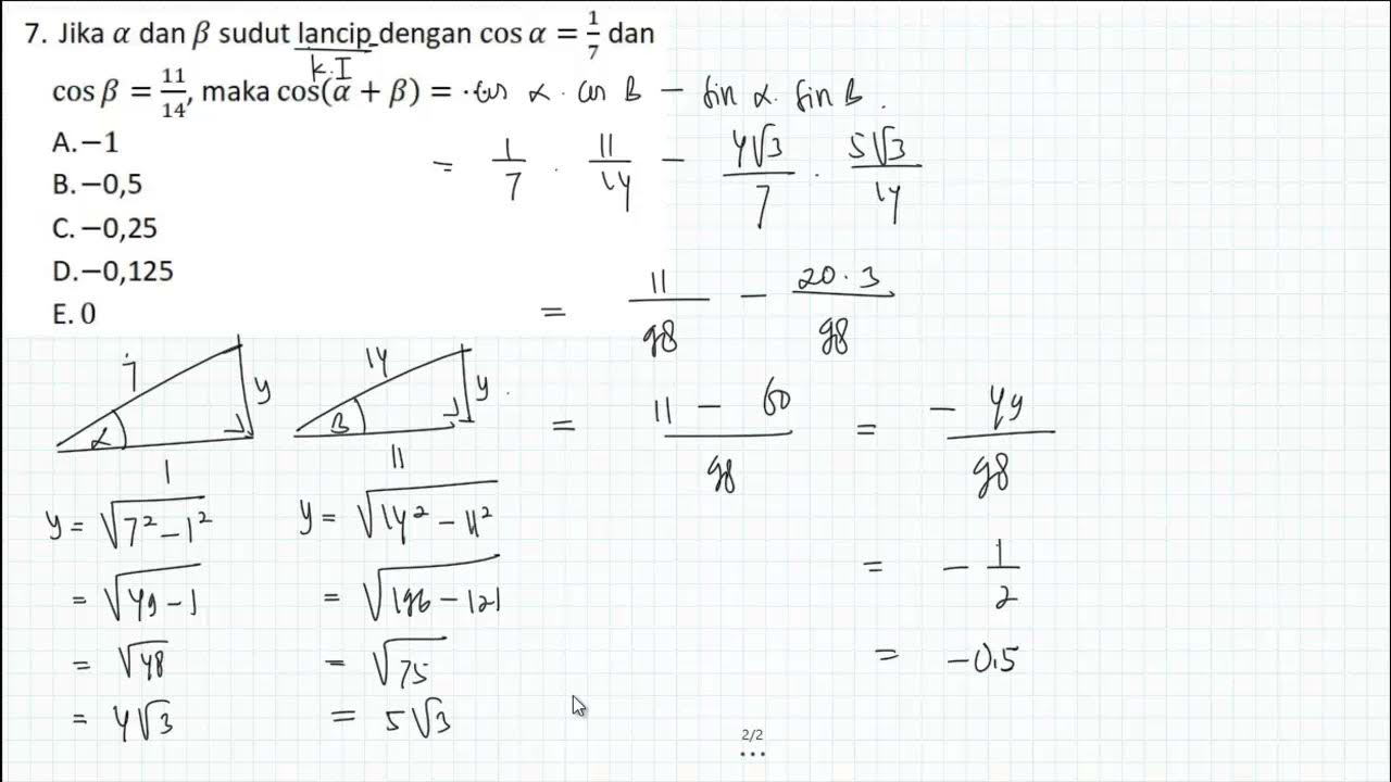 Rumus cosinus jumlah dan selisih 2 sudut part 2 - YouTube