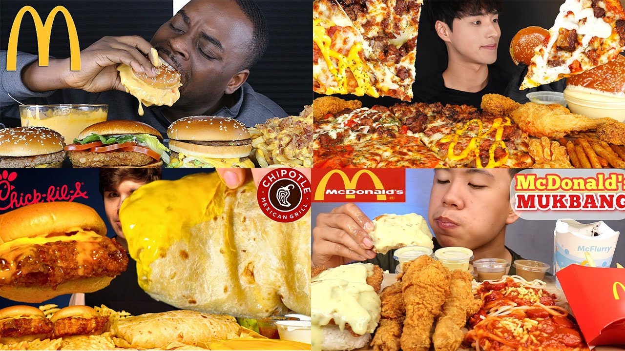 ASMR Fast Food Mukbang Compilation | Fast Food Asmr | Satisfying eating ...