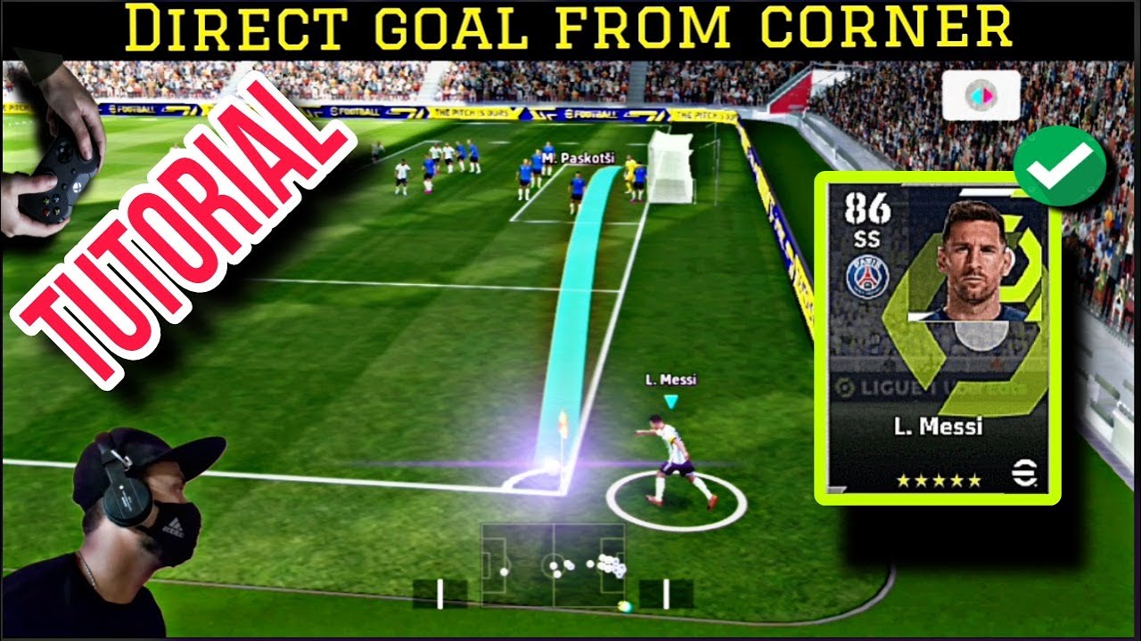Tutorial direct goal from corner kick || efootball Direct goal from ...