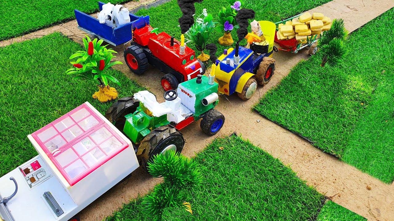 DIY tractor mini material construction machine | How to make building ...