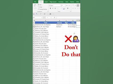 Split text into different columns | Excel #shorts #excel #exceltips - YouTube