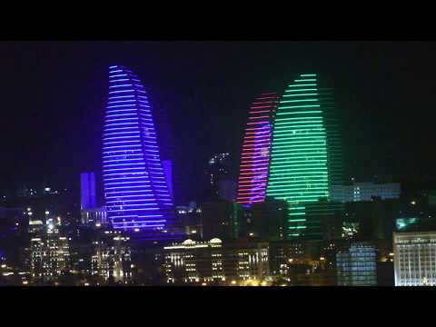 Flame Towers in Baku, Azerbaijan