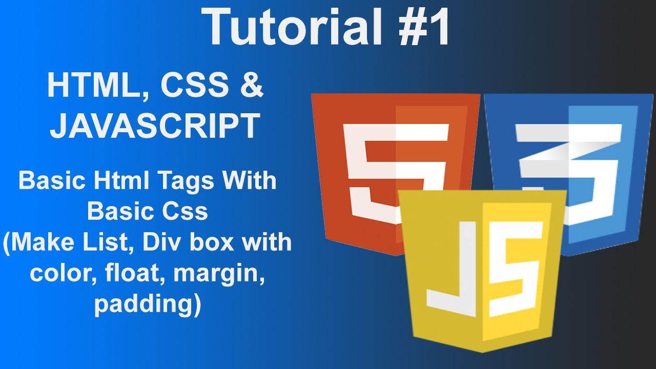 Basic HTML Tags With Basic CSS + Div (Tutorial #1) [HTML, CSS ...