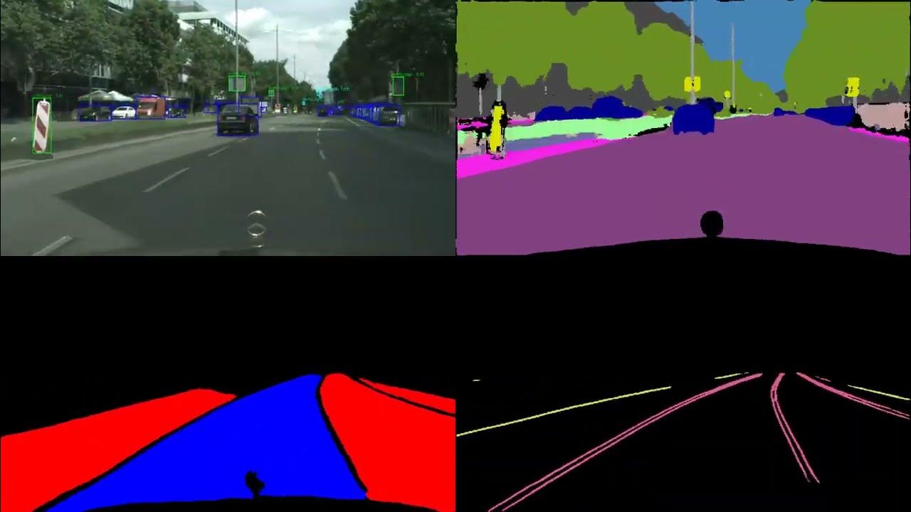 Multitask YOLOv7 tiny for Autonomous Driving - YouTube