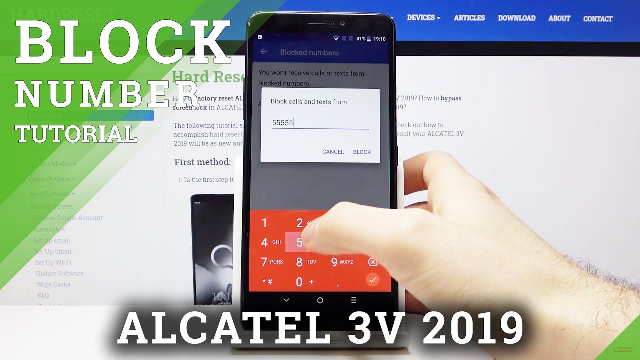 How to Block Number in ALCATEL 3V 2019 – Create Blacklist - YouTube
