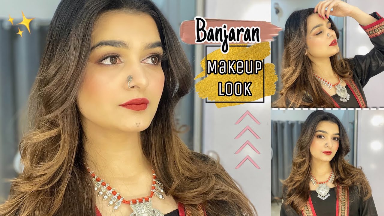 BANJARAN Makeup Look With Silver Jewellery || Smokey Eyes With Red Lips ...