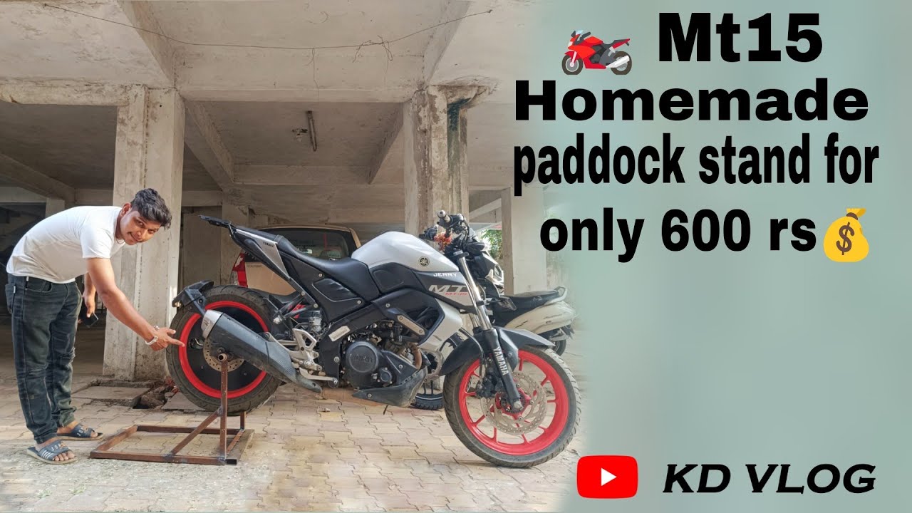 🏍️Mt15 Homemade paddock stand for Mt15 only 600 rs New l new vlog ...