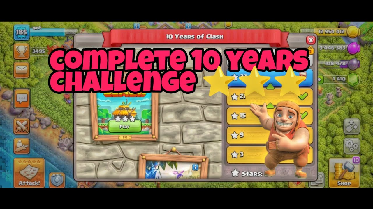 How to complete 10 years challenge in clash of clans ⭐⭐⭐ | #coc #tricks ...