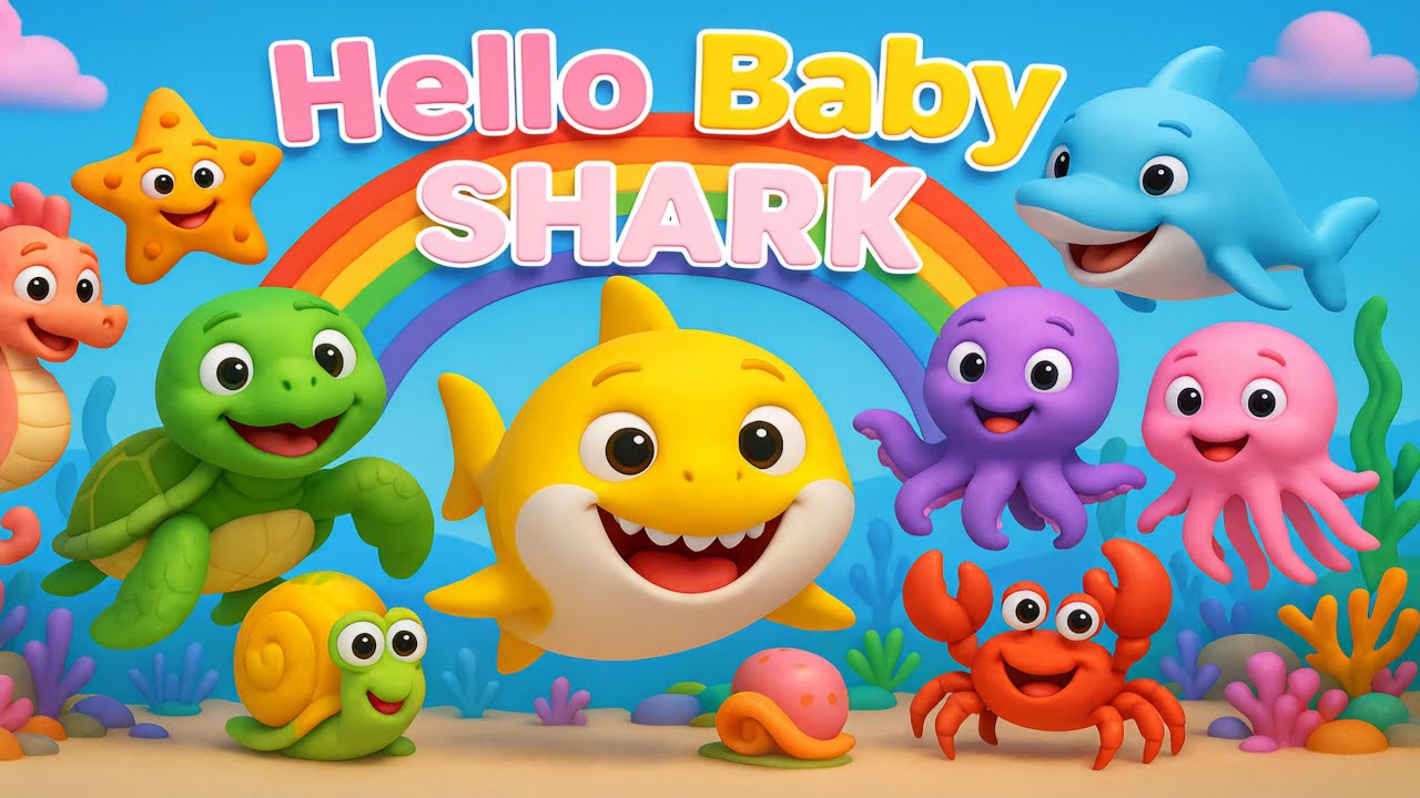 Hello Baby Shark|Baby Shark Says Hello| Meet shark Family|@TwinBabiesTv ...