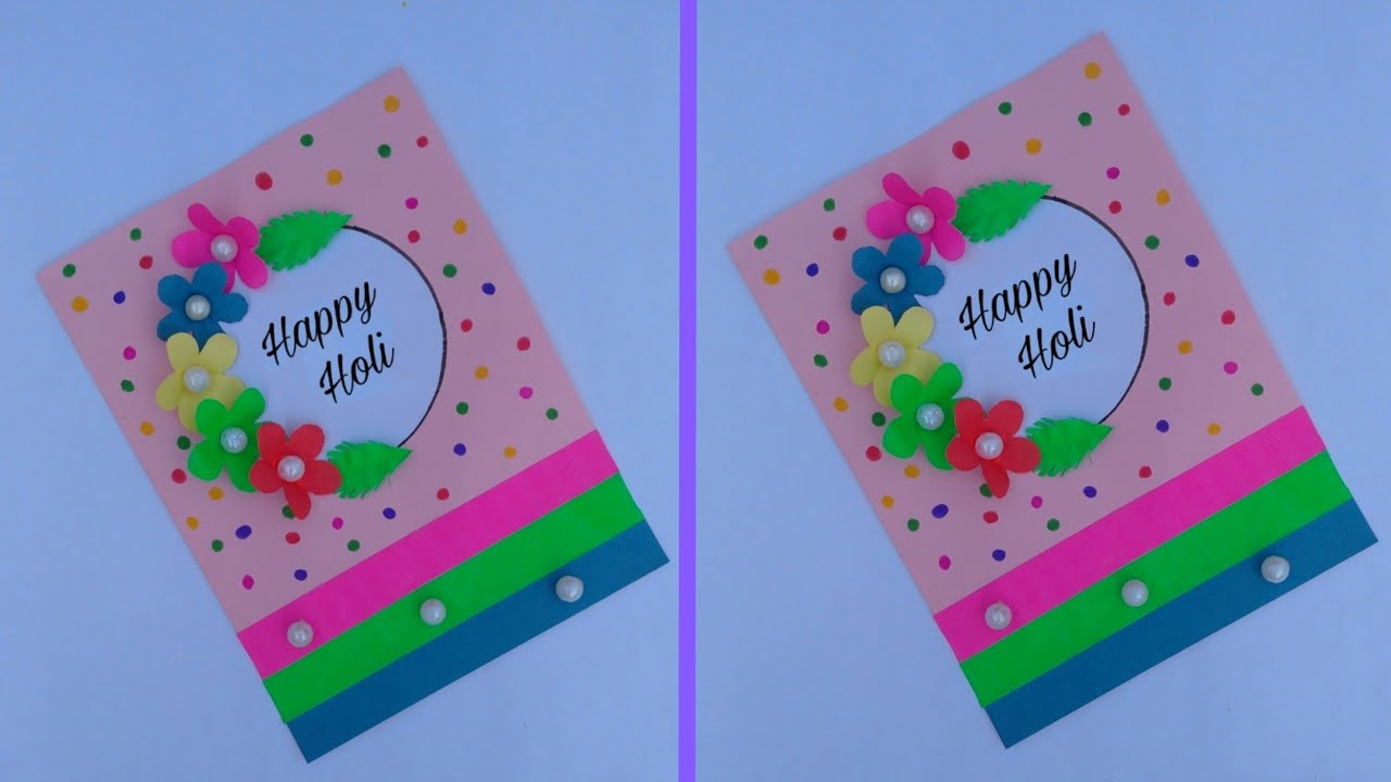 DIY Easy And Beautiful Holi Card Ideas/How To Make Holi Card/Holi Card ...