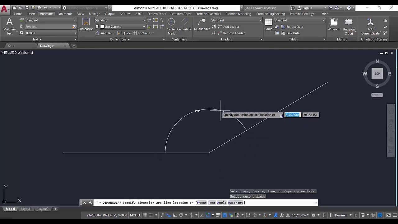 Promine Autocad Tip Of The Week The Dimangular Command Youtube 6043