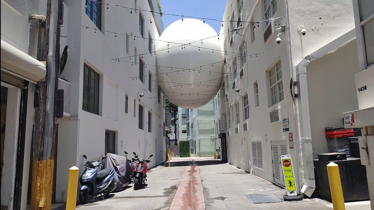 Miami Beach Alley 4K , Summer Walking Tour , Miami Beach FL , July 2023 ...