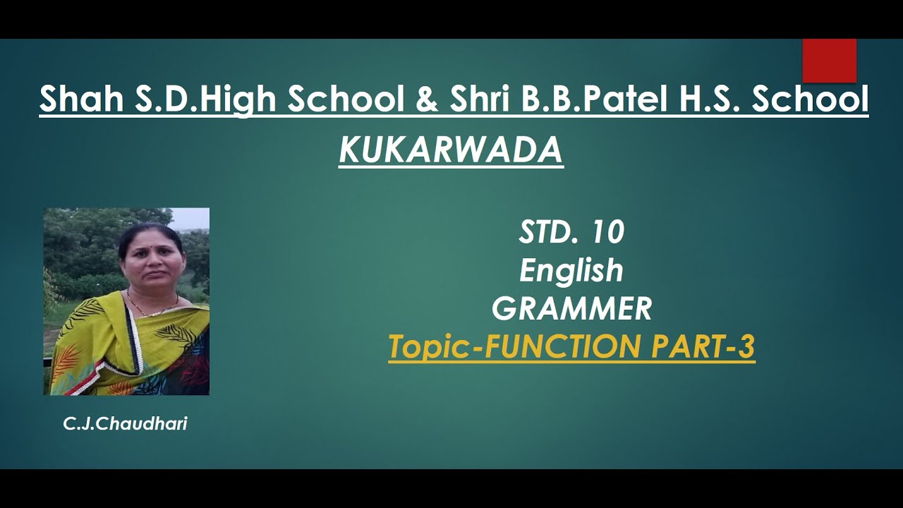 STD.10 English Grammar TOPIC- FUNCTION PART 3 - YouTube