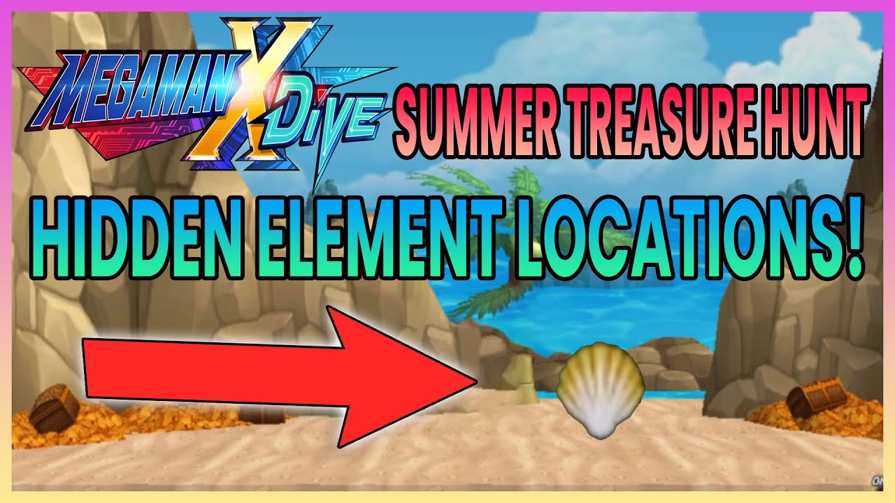 MEGA MAN X DIVE - SUMMER TREASURE HUNT ALL HIDDEN ELEMENT LOCATIONS ...