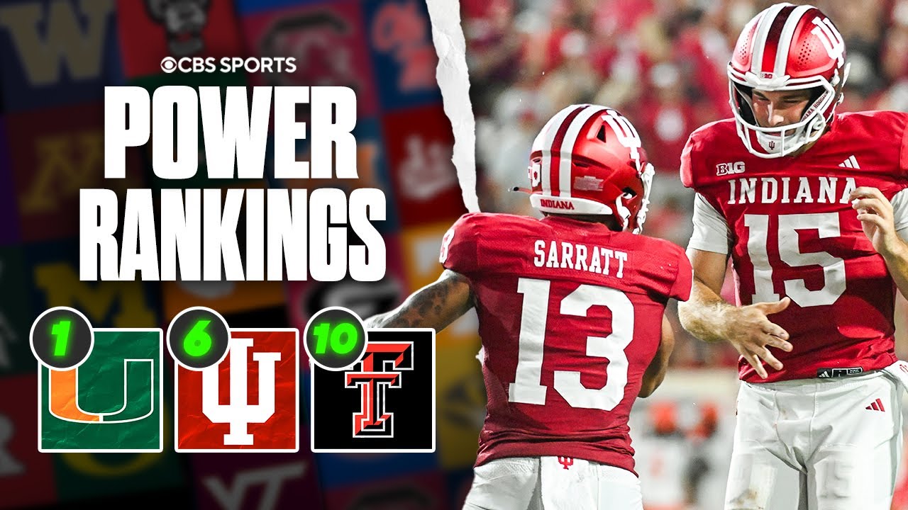 College Football Week 5 Power Rankings: Miami remains No. 1, Indiana ...