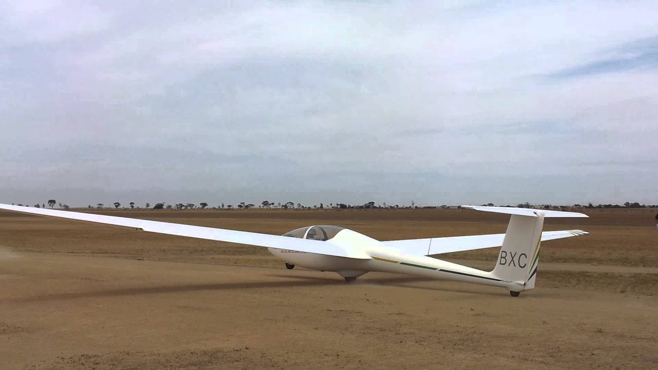 Sailplane takeoff - YouTube