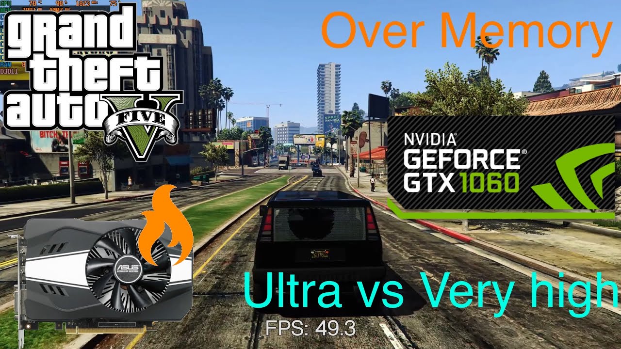 GTA V Over Memory vs Recommended settings! GTX 1060 3gb 1080p - YouTube