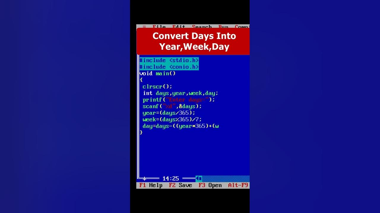 C Program To Convert Days Into Years Weeks Days Part 20 C Programming c-program-to-convert-days-into-years-weeks-days-part-20-c-programming