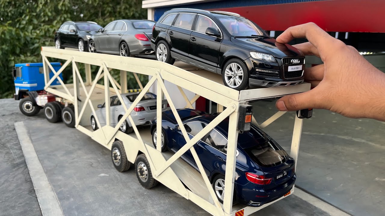 Transporting Mini Old Luxury Cars to a Miniature Car Dealership ...