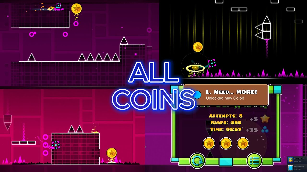 Geometry Dash base after base all coins - YouTube