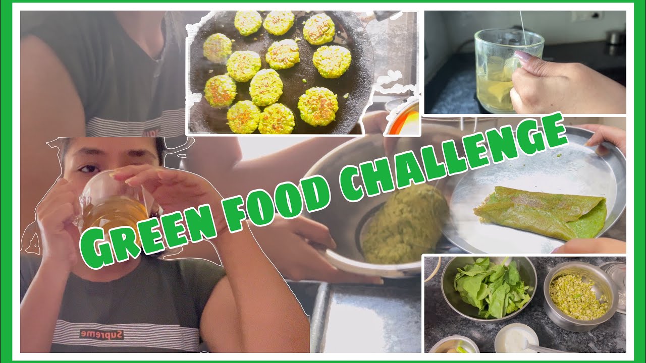 Green Food Challenge 💚| #challenge #foodchallenge - YouTube