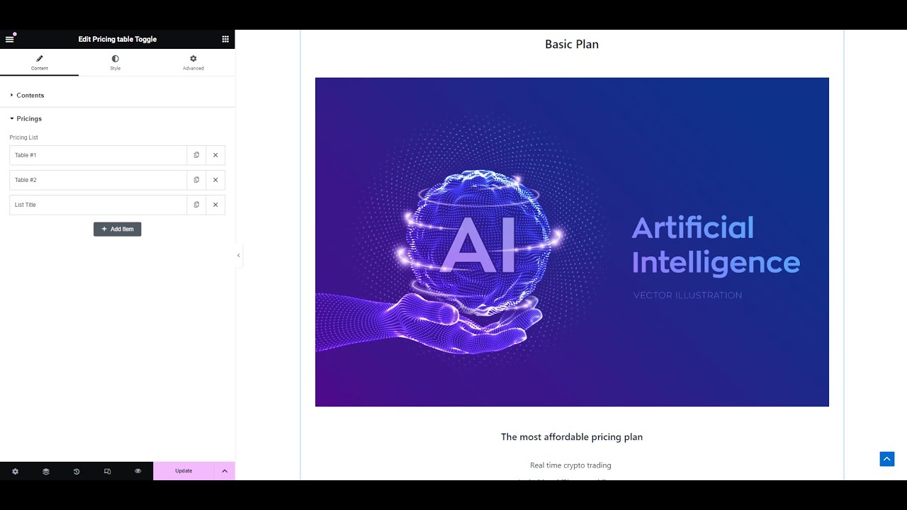 unlimited pricing tables - YouTube