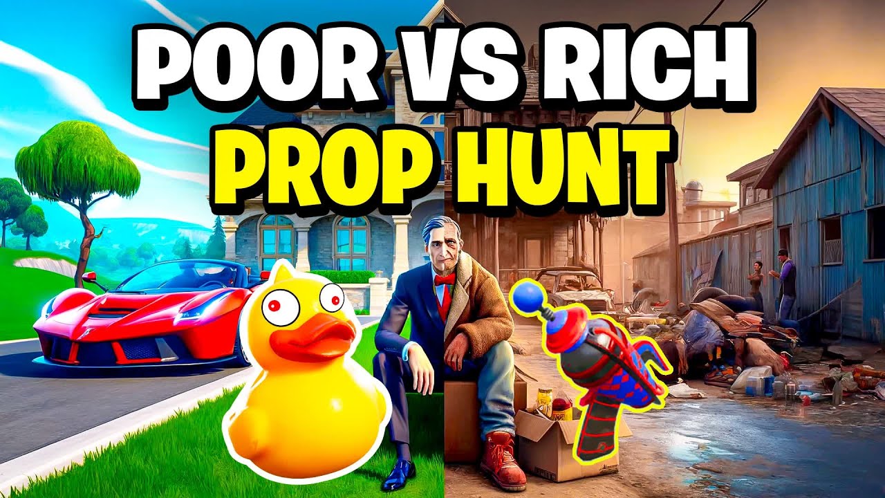 FORTNITE Rich Vs Poor Prop Hunt 💲 🏙️ Props vs Seekers 😍 MAP CODE: 3981 ...