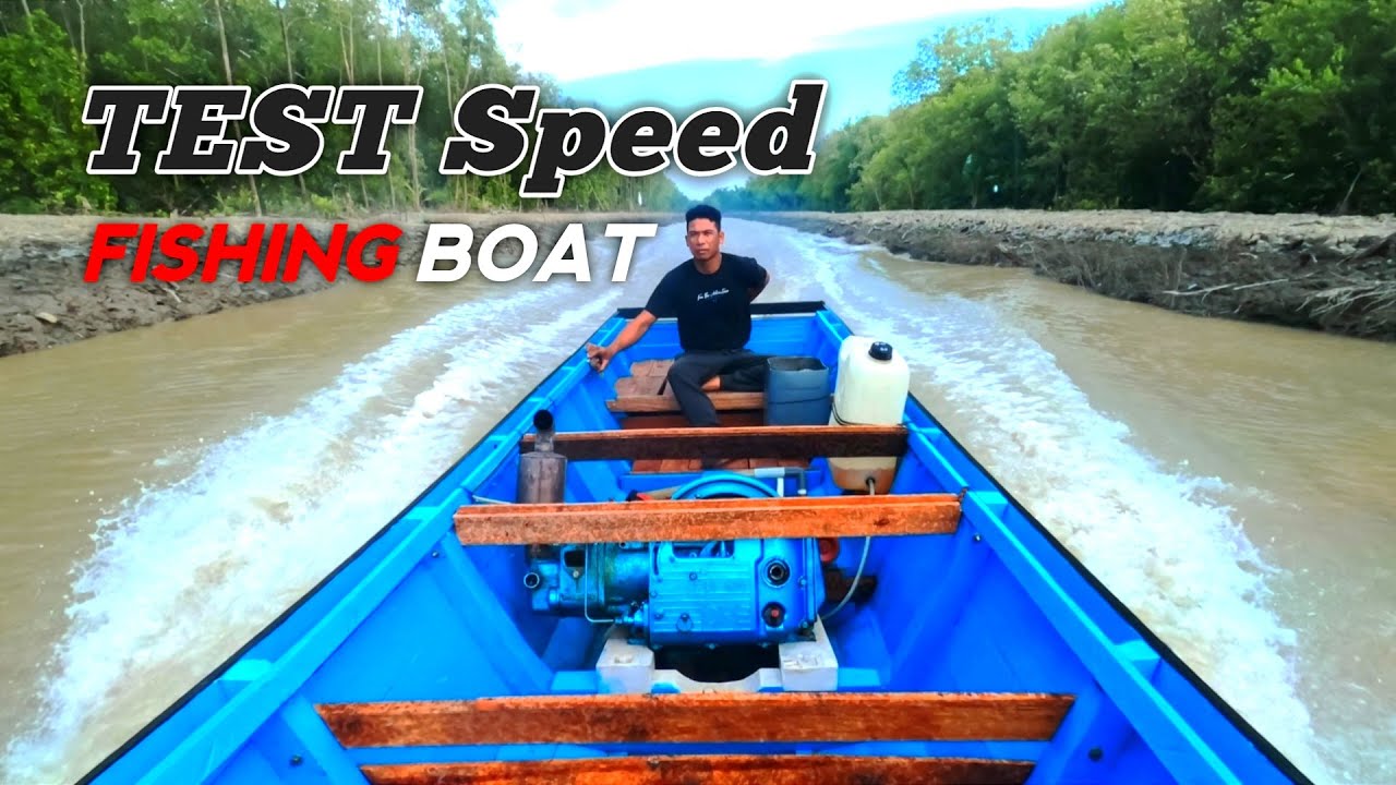 Fishing boat speed test using only 20 Hp engine - YouTube