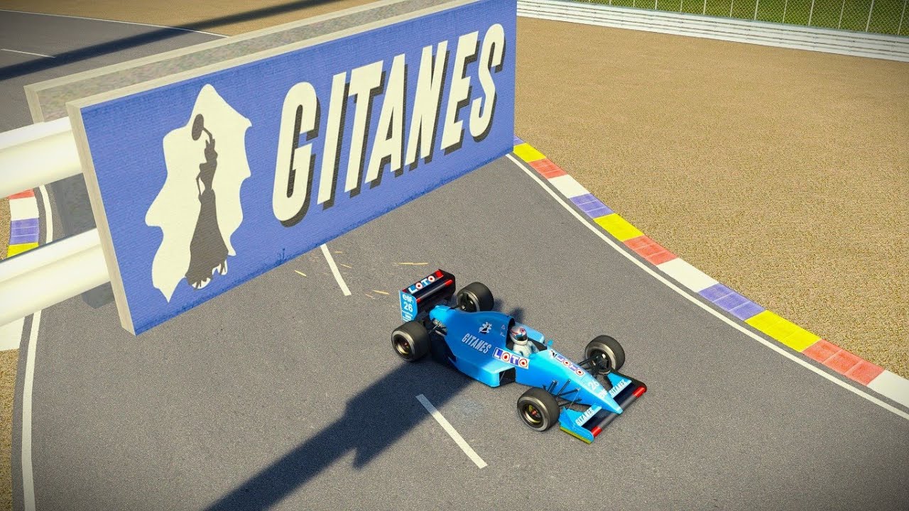 Assetto Corsa F1 1990 Ligier JS33 at Paul Richard (P. Alliot) hotlap ...