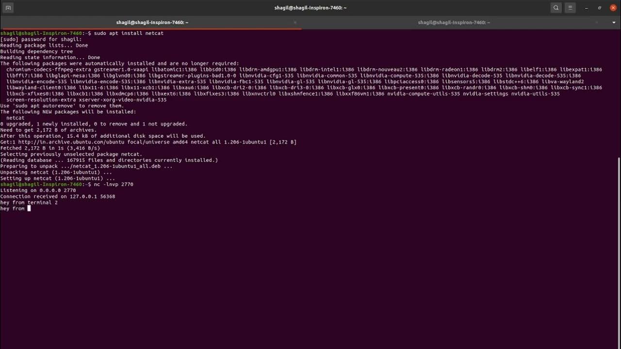 Linux Chat with NetCat NC command - YouTube