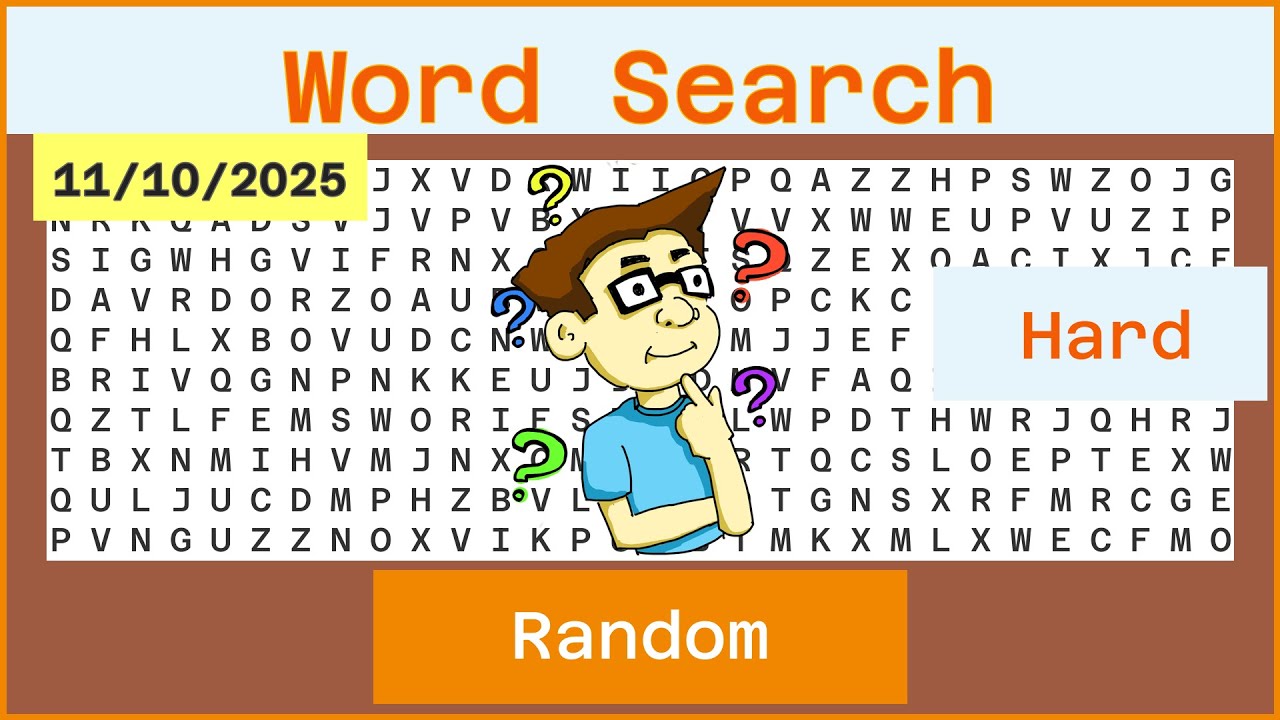 Word Search Hard - Random - 11/10/2025 - YouTube