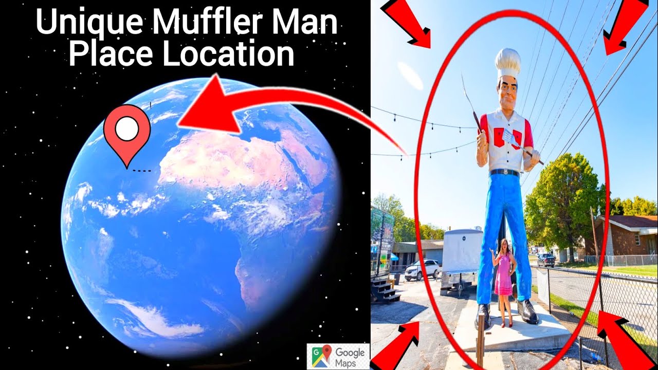 I Found Unique Muffler Man 🧑‍🍳 On Google Earth Google maps #googlemaps ...