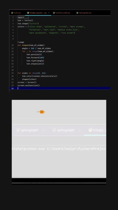 Moving Turtle 🐢 Pythonlearning Coding Python Pythonprogramming Shorts Shortsvideo