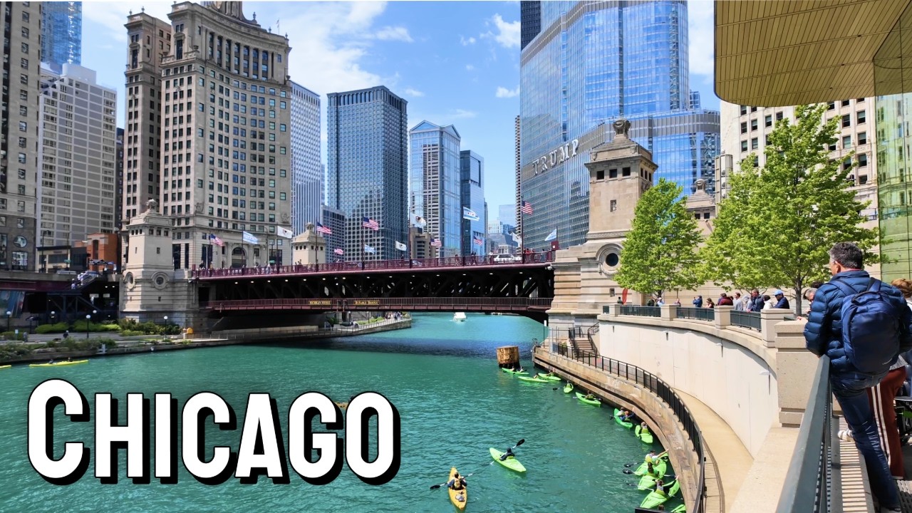 Downtown CHICAGO Walking Tour [4K] Michigan Ave, Riverwalk, L Train ...