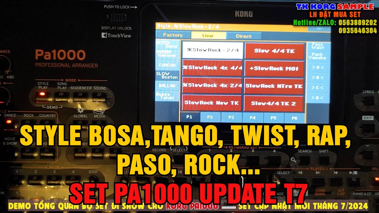 STYLE BOSA,TANGO, TWIST, RAP, PASO, ROCK... SET UPDATE THÁNG 7-2024 ...
