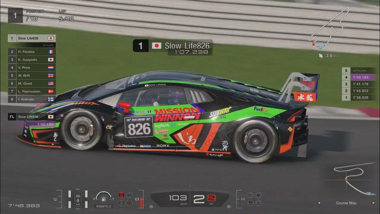GT7 Gr3 Lamborghini Fuji AI Race グランツーリスモ 7_20230324173019 - YouTube