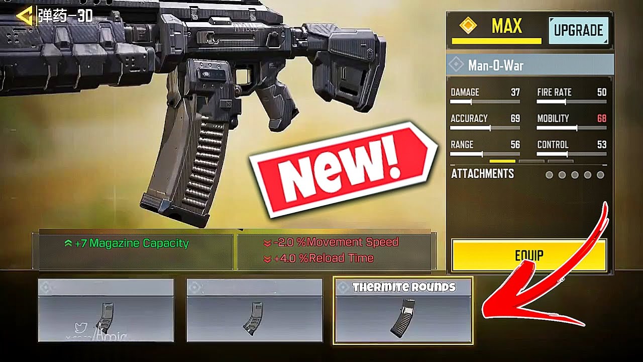 man o war new attachment thermite ammo in codm season 3 2024 - YouTube