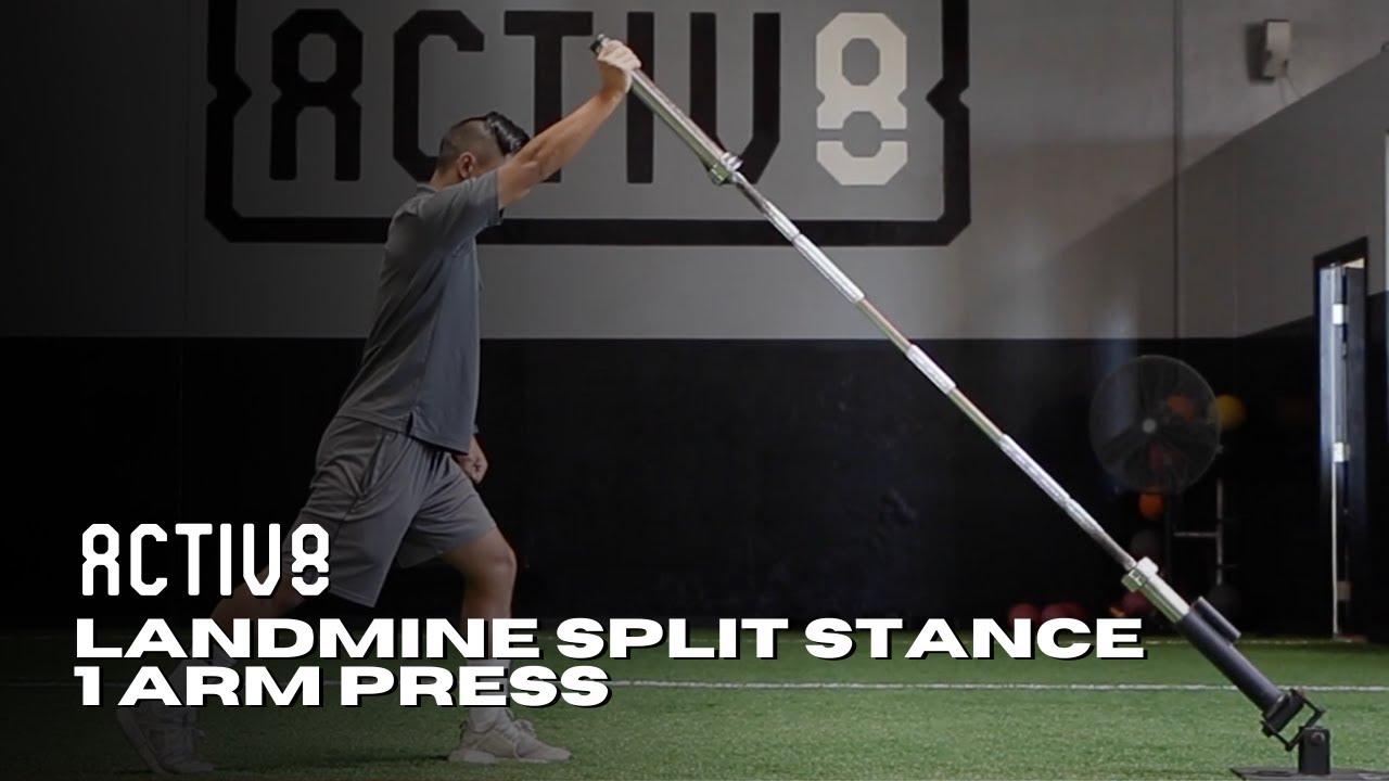 Activ8 | Landmine Split Stance 1 Arm Press - YouTube