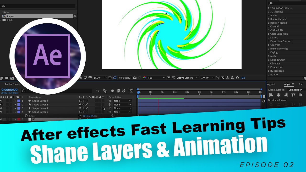 After effects Fast Learning Tips | Episode 02 | Shape Layers ...
