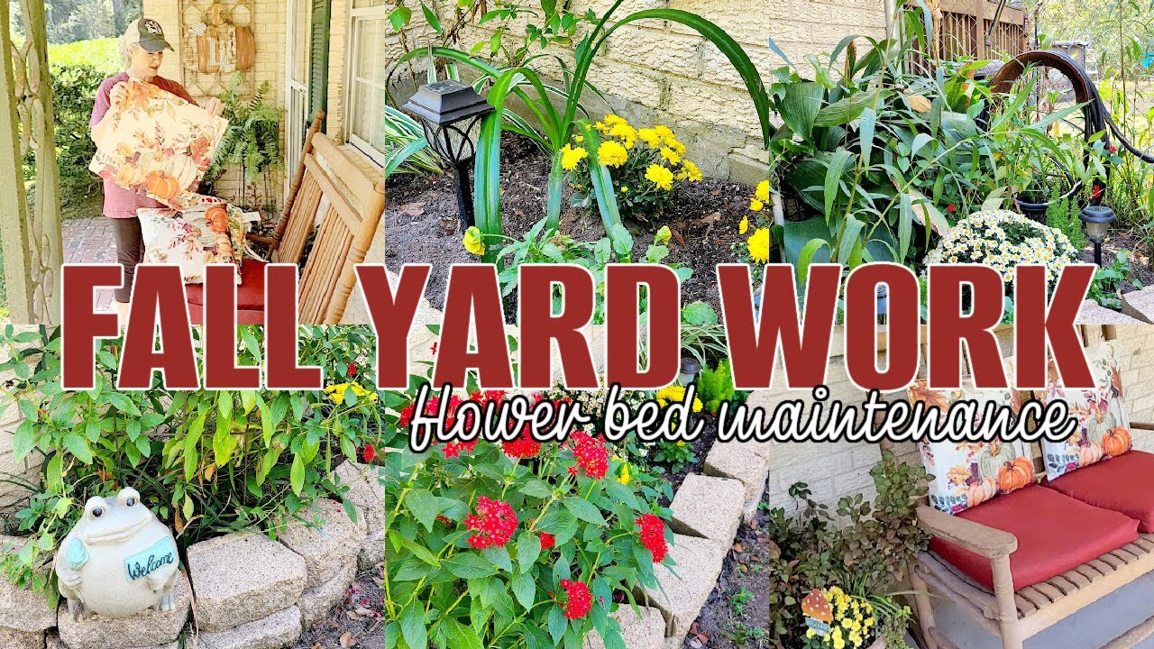 FALL YARD WORK // FLOWER BED MAINTENANCE // ROBIN LANE LOWE - YouTube