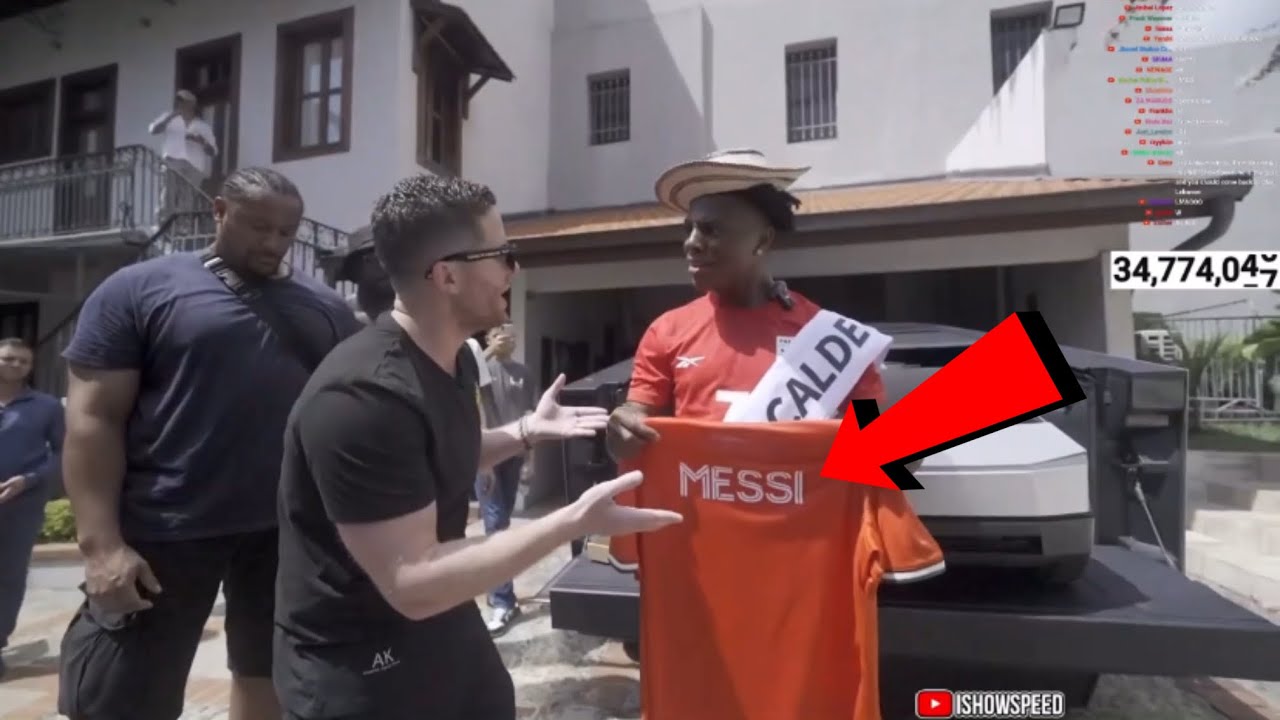 iShowSpeed Gets Gifted A Messi Portugal Shirt 💀 - YouTube