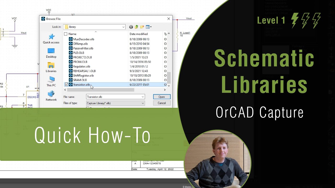 Where to Find Included Schematic Libraries in OrCAD - YouTube