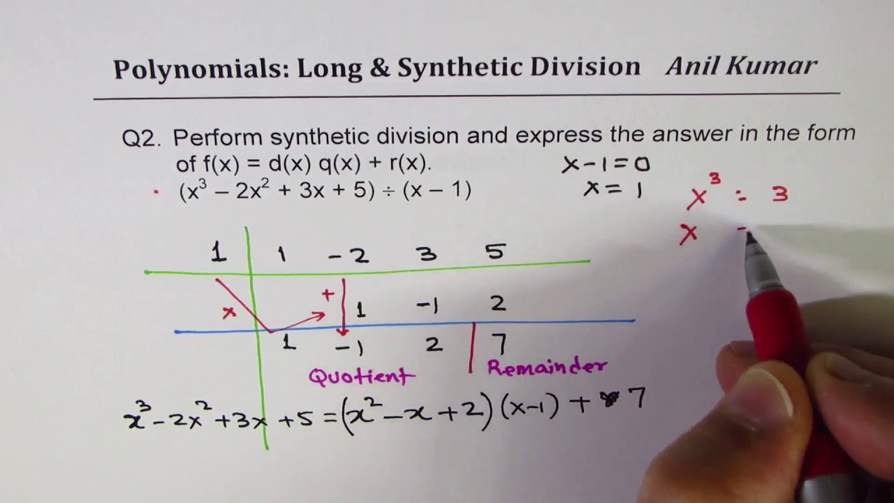 Polynomial Long and Synthetic Division Test - YouTube