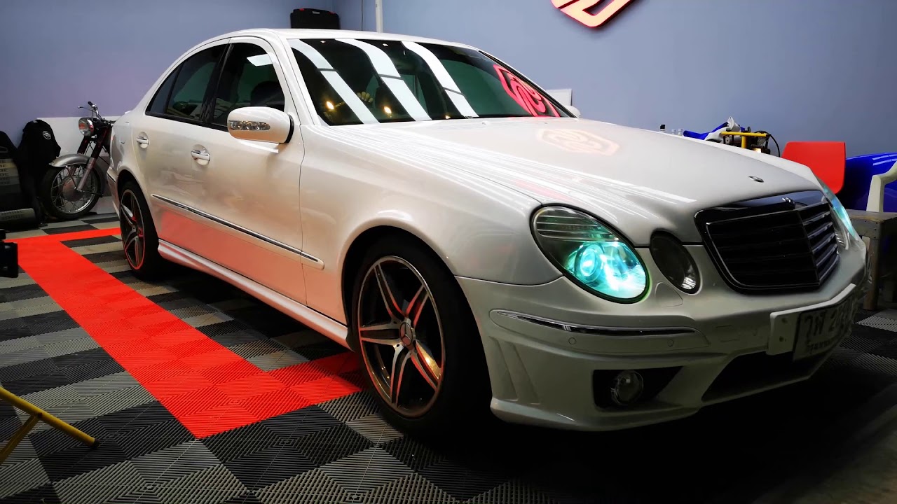 benz w211 white pearl - YouTube