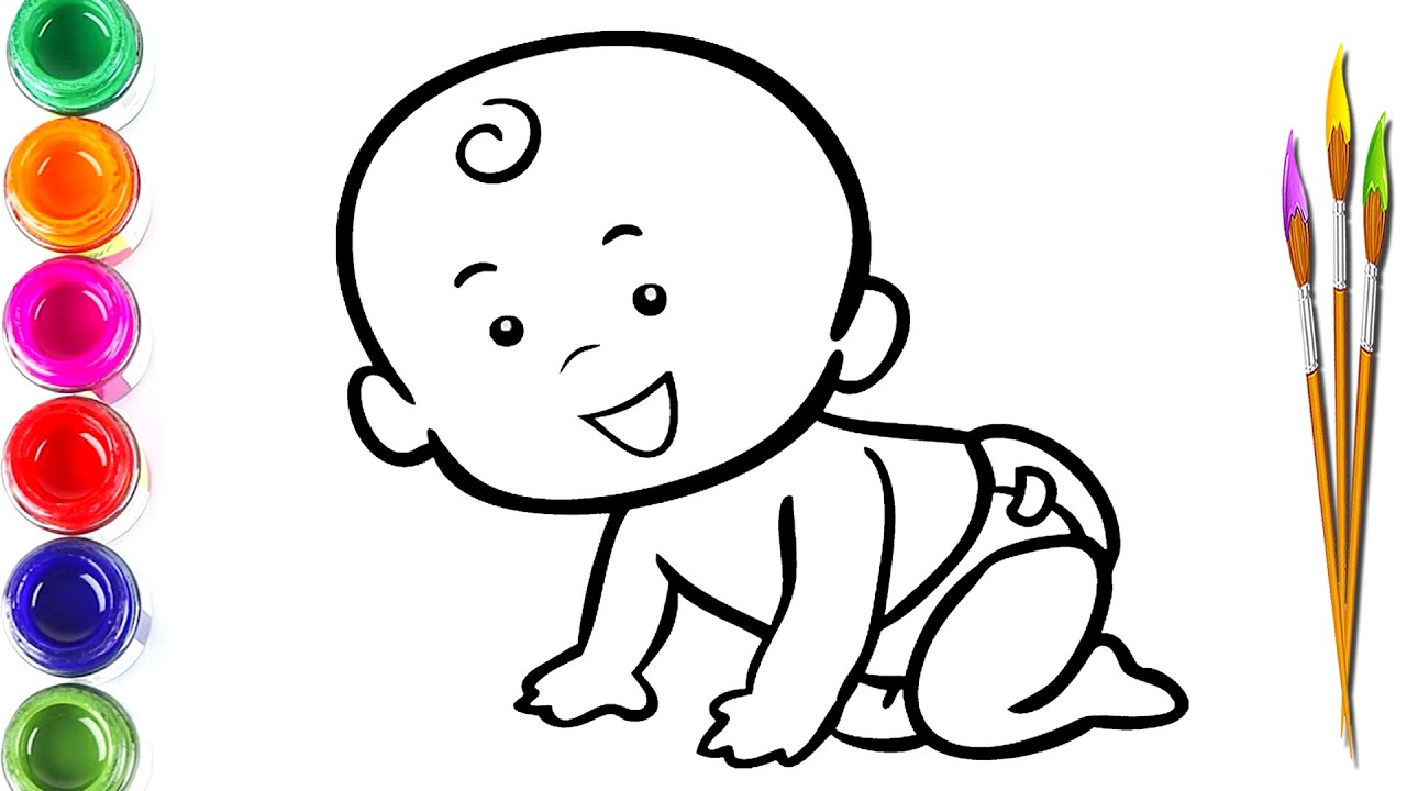 Cute Baby Drawing, Painting, Coloring for Kids & Toddlers | Kids Art ...