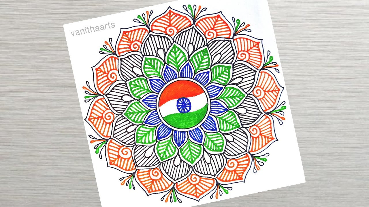 Happy Independence Day Mandala Art | How to draw Mandala for Beginners ...