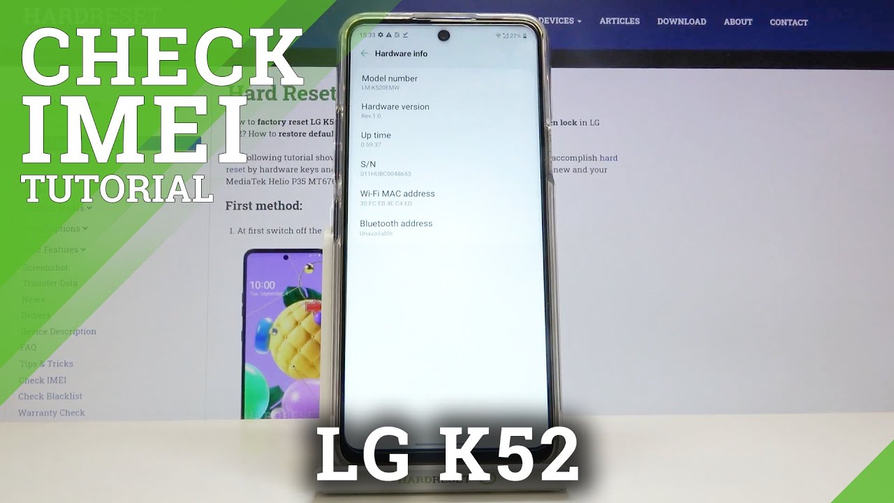 How to Check IMEI and Serial Number in LG K52 – Find Serial Number and ...