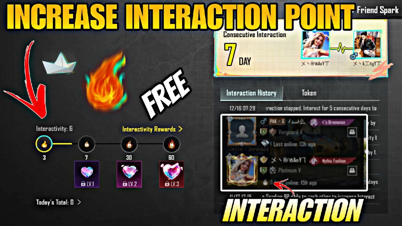 HOW TO INCREASE INTERACTION POINT PUBG MOBILE | CONSECUTIVE INTERACTION ...