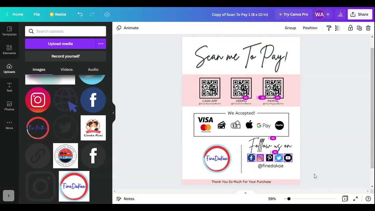 How To Edit Scan To Pay Sign Template In Canva YouTube How To Edit Scan To Pay Sign Template In Canva YouTube