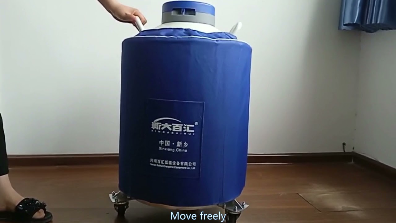 Trolley for liquid nitrogen container - YouTube